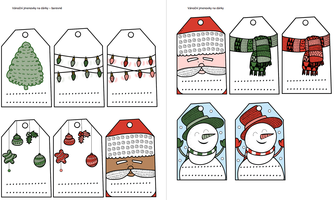 Vánoční jmenovky na dárky - Nezařazené k předmětu | UčiteléUčitelům.cz